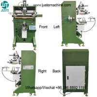 China Pneumatic Round Flat Screen Printer 1 Color 220V 110V for Cups Bottles Tubes for sale