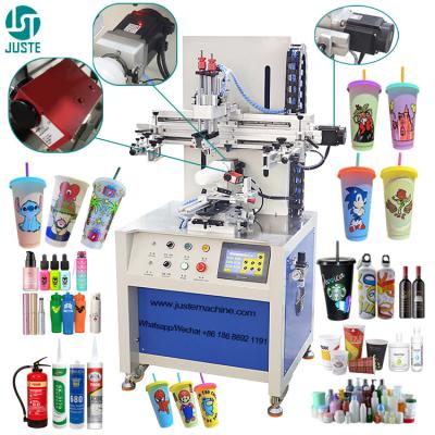 China Semi-Automatic Cylindrical Screen Printing Machine 500-1500 Pcs/Hr 220V for Bottles Cups Tubes for sale