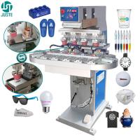 China 4 Color Pneumatic Pad Printing Machine 100x150mm PCB Control for Safety Helmet A3 Custom Tracing Paper for sale