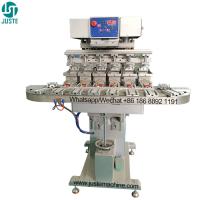 China 6 Color Ink Cup Pad Printing Machine with Conveyor 18 Workstations 750-2500 Pcs/Hr for sale