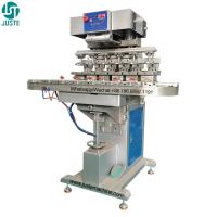 China Semi-Automatic 6-Color Pad Printing Machine with 18-Station Conveyor | 100×150mm Plate | 750-2500 Prints/Hour for sale