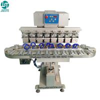 China 8-Color Pneumatic Pad Printing Machine with 22-Station Conveyor - 100×150mm Plate Size, 750-2500 Prints/Hour for sale