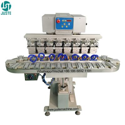 China 8-Color Pneumatic Pad Printing Machine with 22-Station Conveyor - 100×150mm Plate Size, 750-2500 Prints/Hour for sale