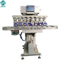 China 8 Color Easy Pad Printing Machine Conveyor Semi-Automatic Pcb Control Pneumatic Mini 7 Inches Small Line Pod Pad Printer for sale