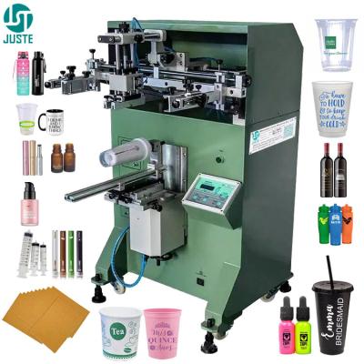 China Juste Cylinder Silk Screen Printing Machine 90-1000mm Diameter Range 1000-1500 Units/Hour for Cups Bottles Containers for sale