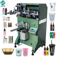 China Automatic Oil Jerry Can Screen Printing Machine 1 Color Pneumatic 220V 50HZ for Cylindrical Containers for sale