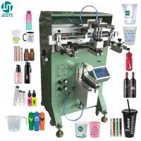China Pneumatic Cup Screen Printer 1 Color JST-R300 for Round Plastic Glass Bottles 200L Drums for sale