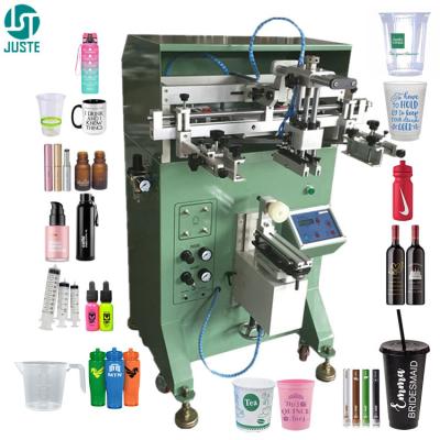 China Pneumatic Cup Screen Printer 1 Color JST-R300 for Round Plastic Glass Bottles 200L Drums for sale
