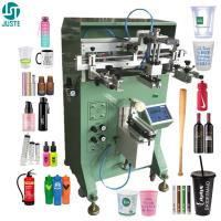 China Pneumatic Round Flat Screen Printer 1 Color 220V 110V for Cups Bottles Tubes for sale