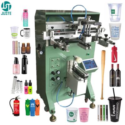 China Pneumatic Round Flat Screen Printer 1 Color 220V 110V for Cups Bottles Tubes for sale