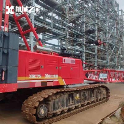 China XCMG XGC75 75 Ton Used Crawler Crane with 49m Lifting Height and 6000 Working Hours for Heavy Construction for sale