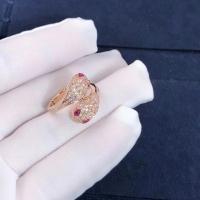 China BVLGARI Serpenti Seduttori Ring 18k Gold And Real Diamonds Rose Gold for sale