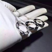 China 18K White Gold  Love Necklace , Real Diamond Paved 18k White Gold Necklace for sale
