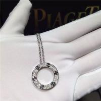 China 18K White Gold  Love Necklace , Real Diamond Paved 18k White Gold Necklace for sale