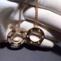 China Love Necklace 18K Yellow Gold , Pave Diamond Necklace B7058400 for sale