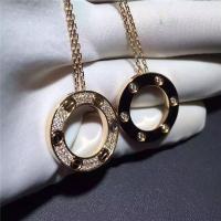 China Love Necklace 18K Yellow Gold , Pave Diamond Necklace B7058400 for sale