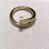 China 18K Yellow Gold Nail Ring No Gemstone , Simple Gold Ring With Diamond for sale