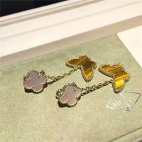 China Lucky Alhambra 18K Gold Earrings 2 Motifs White Mother Of Pearl With Butterfly Shape for sale