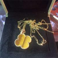 China 1 Motif Tiger'S Eye 18K Gold Necklace VCARO49L00 Yellow Color With Flower Shape for sale