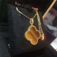 China 1 Motif Tiger'S Eye 18K Gold Necklace VCARO49L00 Yellow Color With Flower Shape for sale
