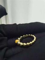 China Women'S Engagement Yellow 18K Gold Ring Round Shape With Tiger'S Eye Stone for sale