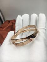 China Women'S Rose Gold Luxury Diamond Jewelry  Love Bracelet With Six Pink Sapphires for sale