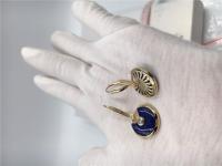 China Lapis Lazuli Earrings With Diamond , Handmade Small Model 18K Gold Earrings for sale