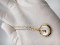 China Small Model  Amulette Necklace 18K Yellow Gold With White Mother Of Pearl for sale