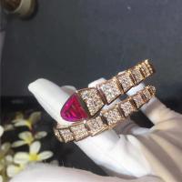 China Luxury Jewelry Serpenti Bracelet BR856126 With Rubellite Head , Diamond Bangle Bracelet 18K for sale