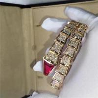 China Luxury Jewelry Serpenti Bracelet BR856126 With Rubellite Head , Diamond Bangle Bracelet 18K for sale