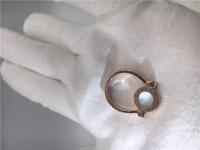 China 18K Luxury Jewelry Jewelry Vintage Rose Gold Engagement Rings With Mother Of Pearl / Pavé Diamonds for sale