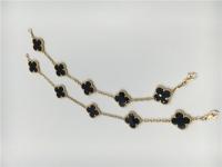 China Women'S Vintage Alhambra 18K Gold Jewelry Handmade With Onyx No Diamond for sale