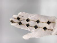 China Women'S Vintage Alhambra 18K Gold Jewelry Handmade With Onyx No Diamond for sale