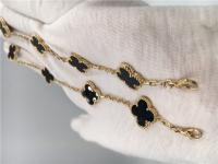 China Women'S Vintage Alhambra 18K Gold Jewelry Handmade With Onyx No Diamond for sale