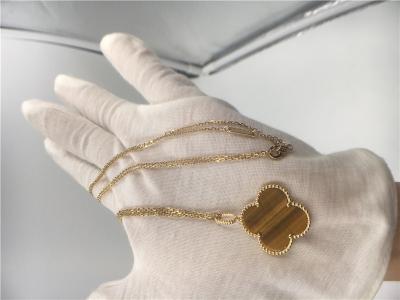 China Custom Handmade Ladies 18K Gold Necklace With Bois D’Amourette / Brown Gemstone for sale