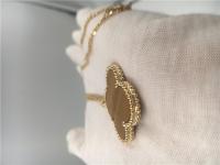China Custom Handmade Ladies 18K Gold Necklace With Bois D’Amourette / Brown Gemstone for sale