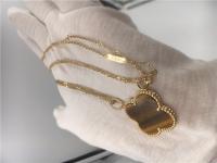 China Custom Handmade Ladies 18K Gold Necklace With Bois D’Amourette / Brown Gemstone for sale