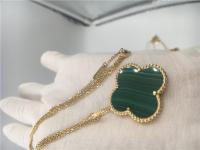 China No Diamond 18K Gold Necklace Magic Alhambra Handmade Elegant For Girl for sale