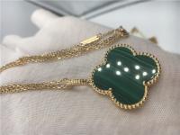 China No Diamond 18K Gold Necklace Magic Alhambra Handmade Elegant For Girl for sale