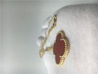 China LongVan Cleef Arpels 18K Gold Necklace With Red Flower Shape No Diamond for sale