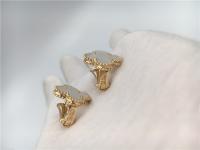 China Vintage Alhambra 18K Gold Earrings With White Mother Of Pearl / Clover Leaf Shape for sale