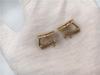China Vintage Alhambra 18K Gold Earrings With White Mother Of Pearl / Clover Leaf Shape for sale