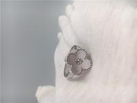China Vintage Alhambra 18K Gold Ring White Gold With Diamond / White Mother Of Pearl for sale