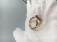 China Women'S Carnelian 18K Gold Ring Unique Vintage Alhambra With Real Diamond for sale