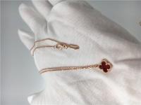 China Lower Shaped Thin Gold Chain Necklace , 18k Gold Pendant Necklace With Gemstone for sale