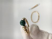 China 18k Yellow Gold Simple Engagement Rings Malachite Handmade No Diamond for sale
