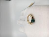 China 18k Yellow Gold Simple Engagement Rings Malachite Handmade No Diamond for sale