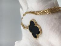 China Luxury Vintage Style 18K Gold Jewelry Alhambra Long Necklace For Girlfriend for sale