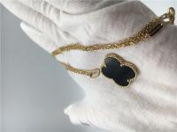 China Luxury Vintage Style 18K Gold Jewelry Alhambra Long Necklace For Girlfriend for sale