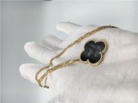 China Luxury Vintage Style 18K Gold Jewelry Alhambra Long Necklace For Girlfriend for sale